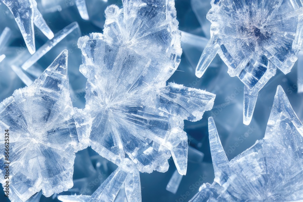 High-Resolution Image of Ice Crystals Texture Background, Showcasing ...