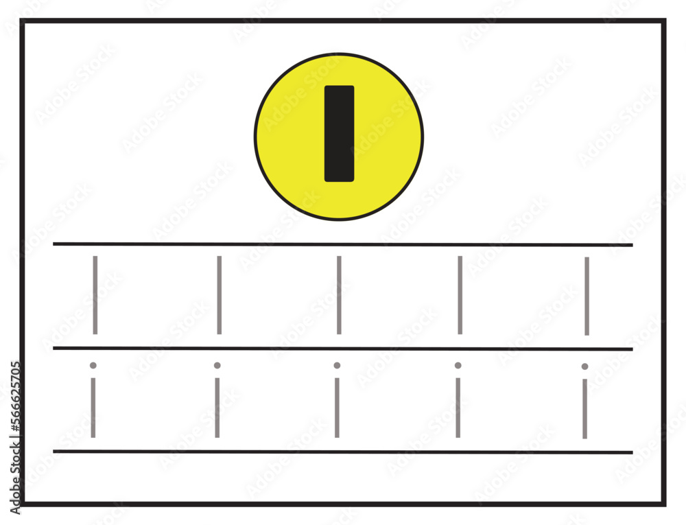 Trace letters I uppercase and lowercase. Alphabet tracing practice ...