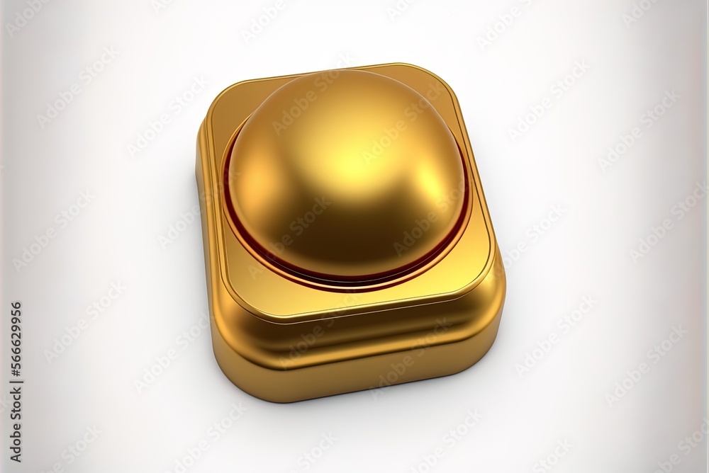 Isolated on a white backdrop is a gold notification icon message alert ...