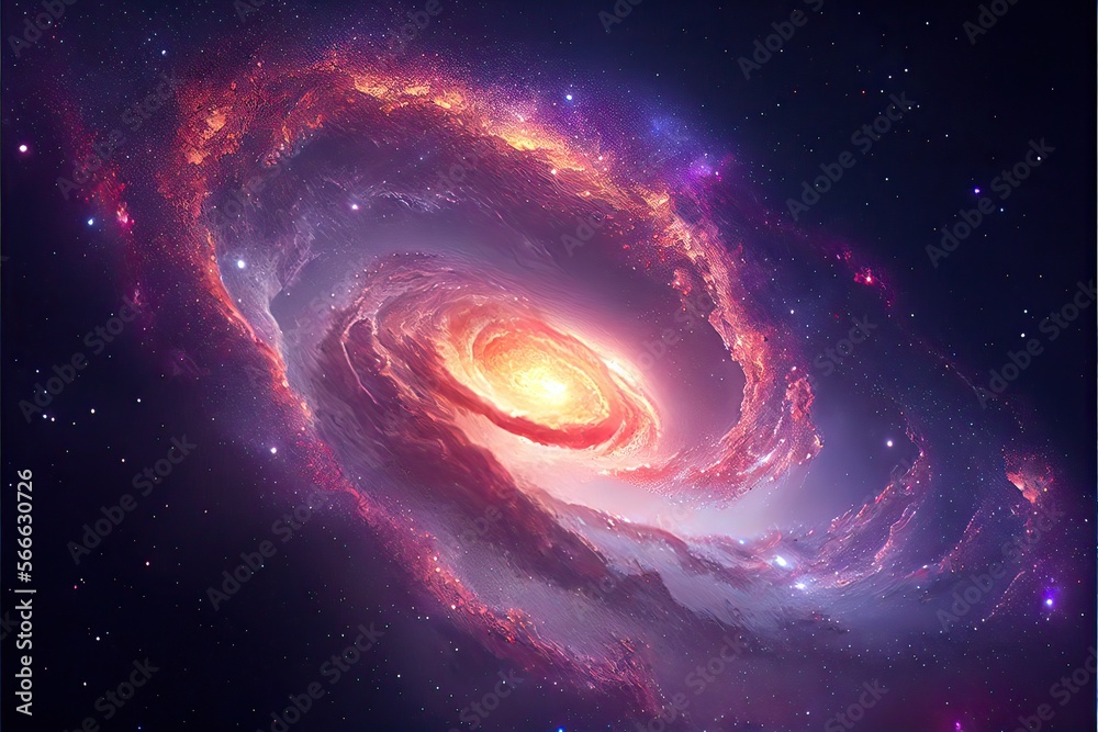 Generative AI illustration of Milky Way Galaxy colliding with Andromeda ...