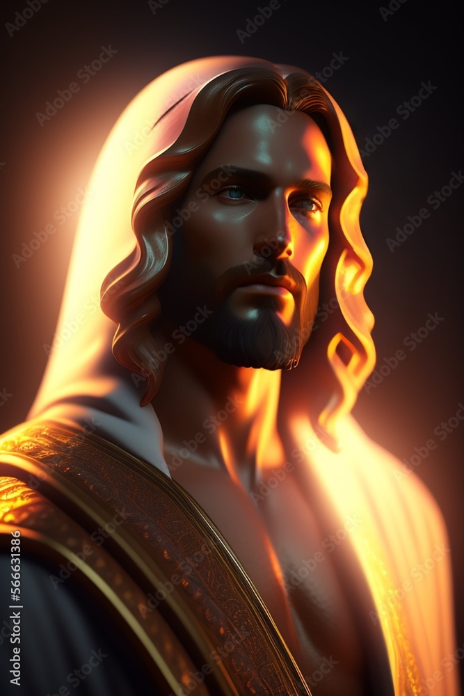 Jesus in a light Stock Illustration | Adobe Stock