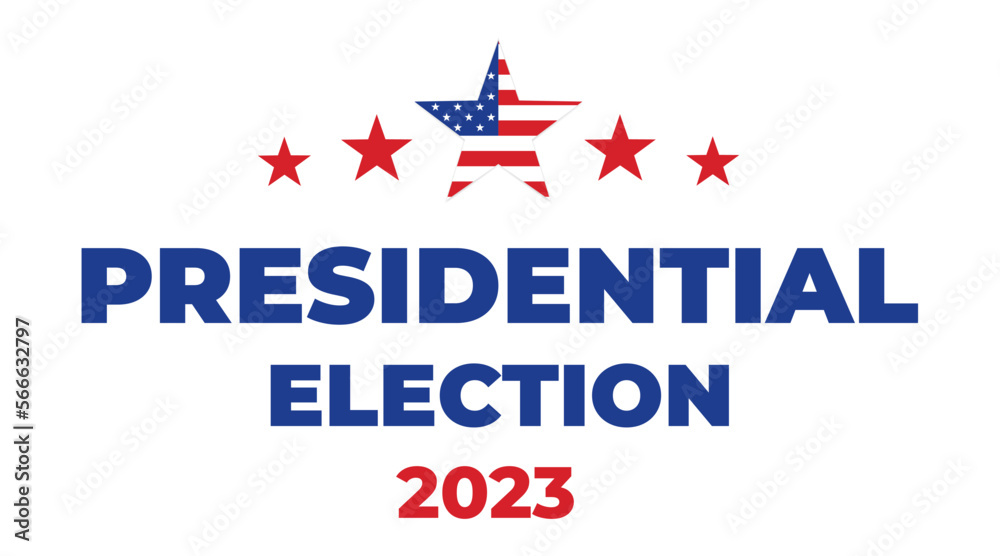 Election day. 2023 American Presidential Election . Vector colors ...