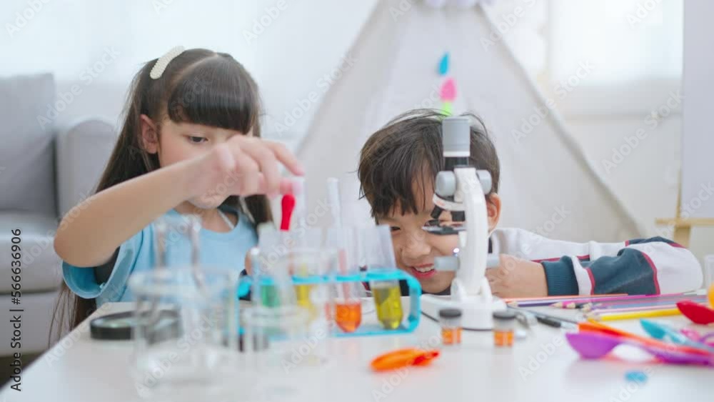 Education and Child and science concept.Cute elementary school boy and ...