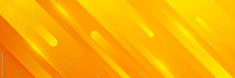 Bright colorful yellow background banner with shiny glowing line ...