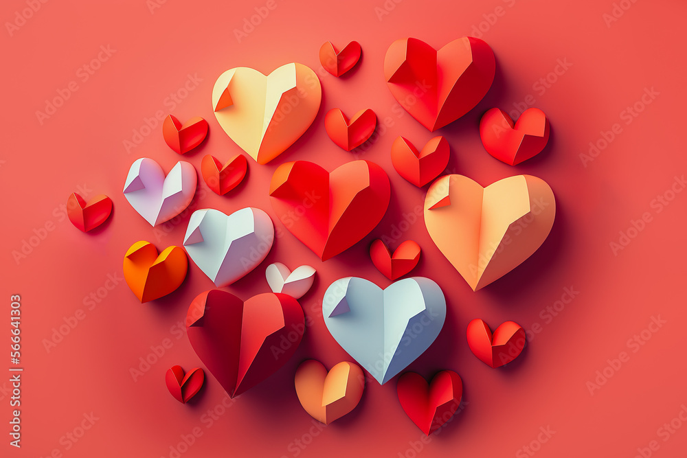AI generated image of various hearts on studio Stock Illustration ...