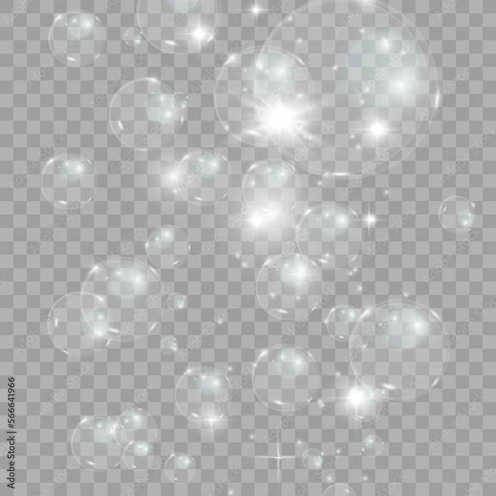 Bubble vector. soap bubble on a transparent background. Vector design ...