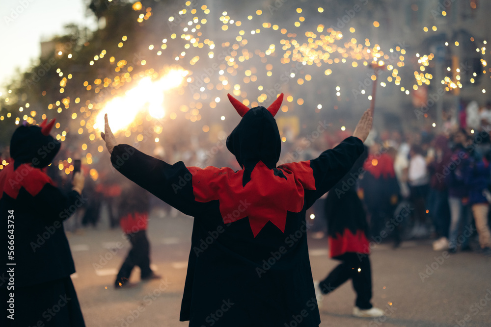 Faceless person with stick in crowd Stock Photo | Adobe Stock