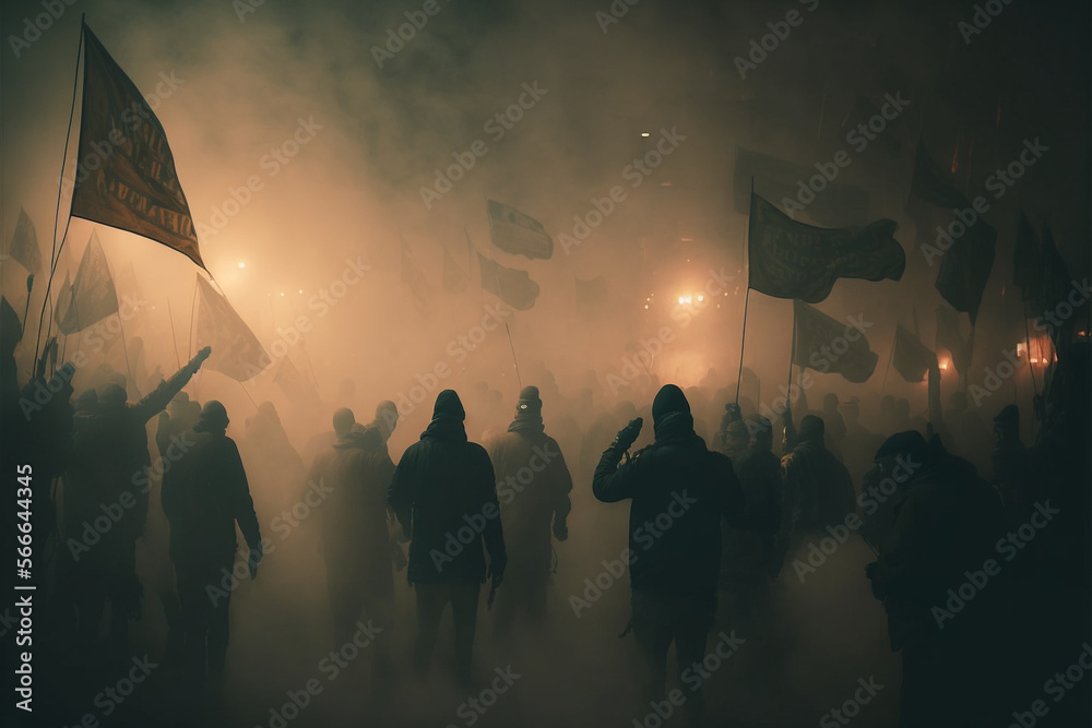 Popular uprising, crowds of protesters took to the streets to fight for ...