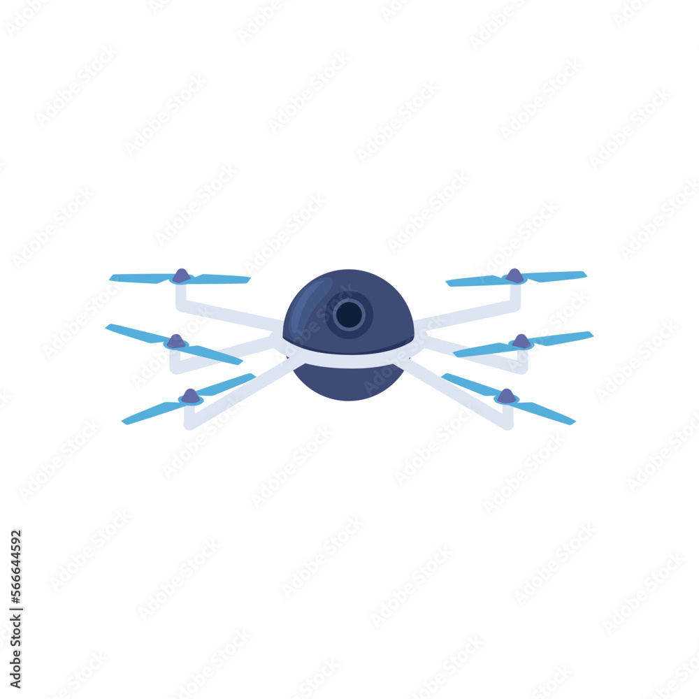 3d white and blue drone vector illustration. Vector illustration of ...