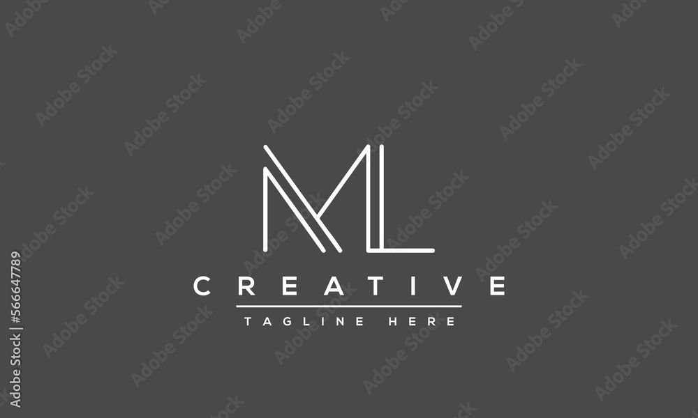 ML Alphabet letter icon logo, ML monogram illustration symbol. Stock ...