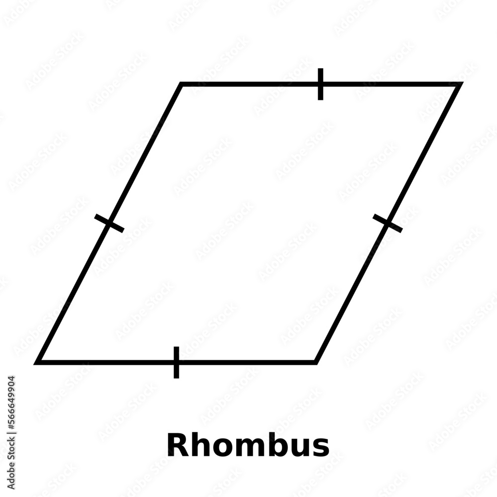 Vetor de Simple monochrome vector graphic of a rhombus. This is a shape ...