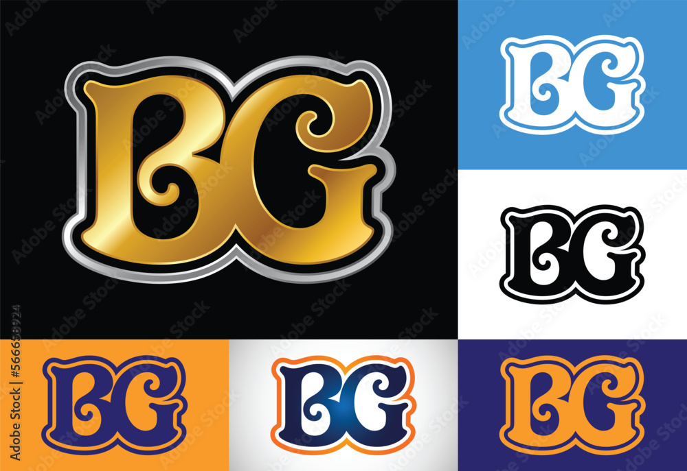 Initial Letter B G Logo Design Vector. Graphic Alphabet Symbol For ...