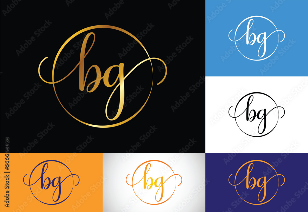 Initial Letter B G Logo Design Vector. Graphic Alphabet Symbol For ...