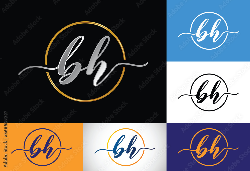 Initial Letter B H Logo Design Vector. Graphic Alphabet Symbol For ...