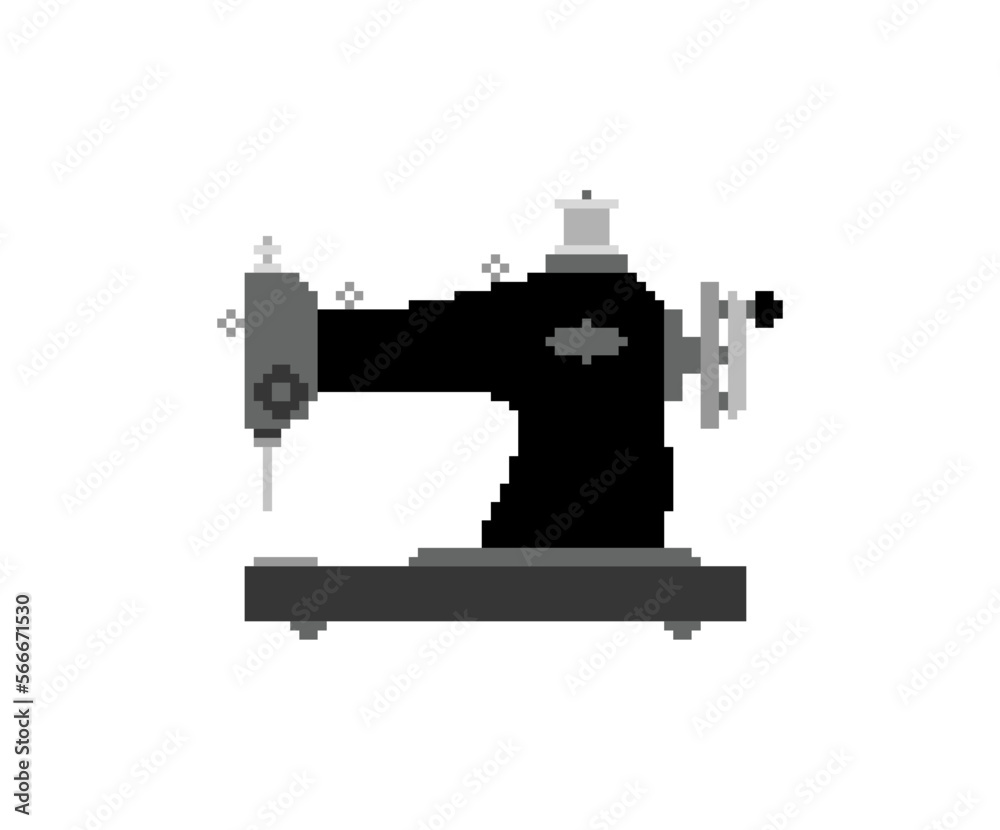 pixel art Retro sewing machine 8 bit. pixelated Vector illustration ...