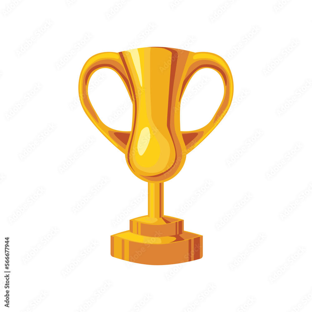 Gold award cup vector illustration. Cartoon trophy or prize reward for ...