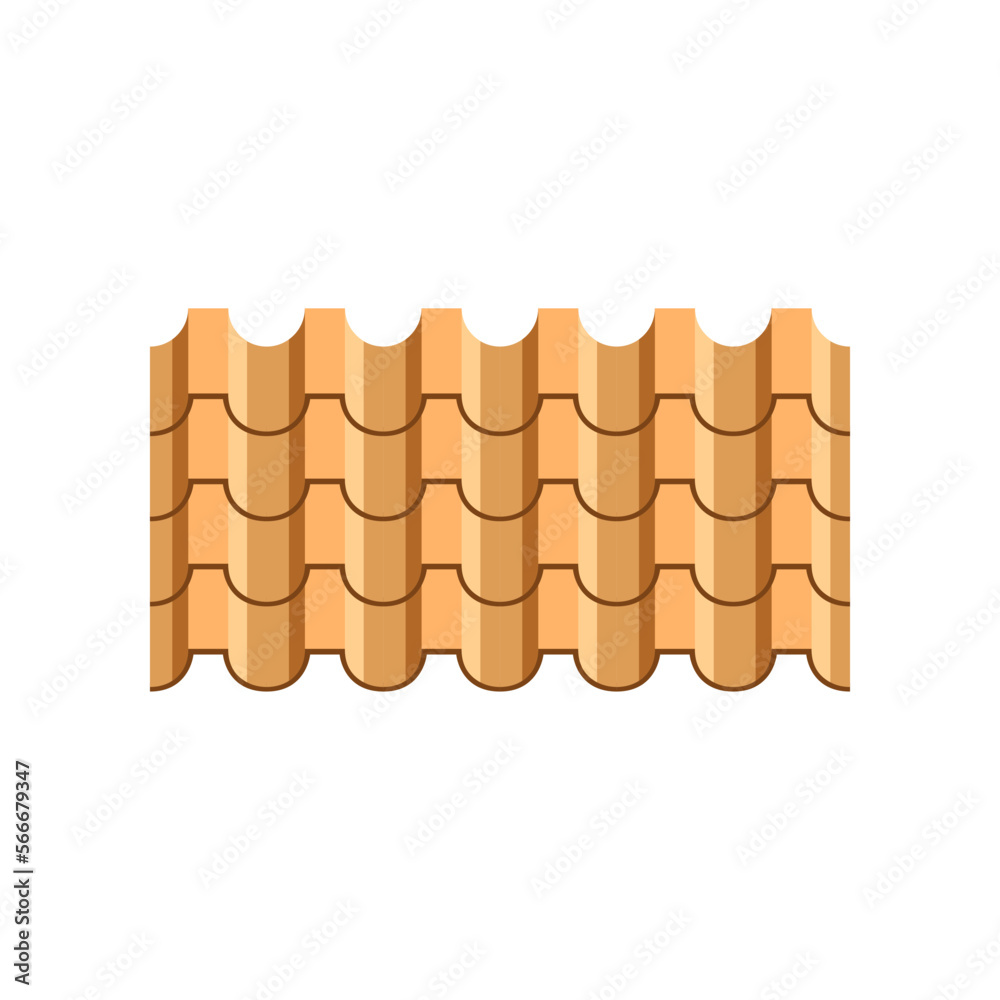 Yellow metal roof tiles vector illustration. Cartoon drawing of ...