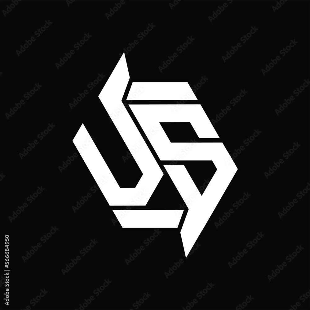 VS Logo monogram hexagon abstract shape vector images design template ...