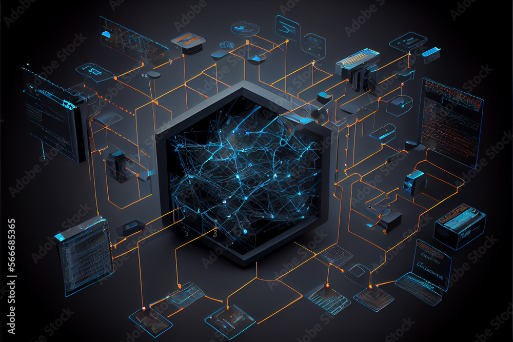Big Data Visualization Network Connection Structure Science Background High Quality Ai