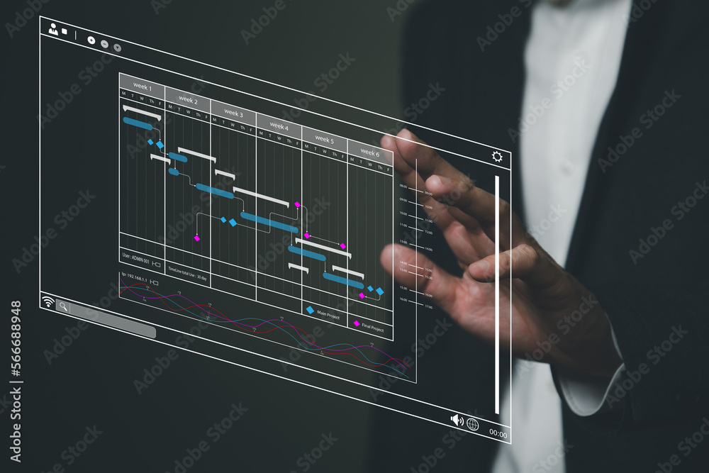 Business people with suit using digital tablet to access into data and ...