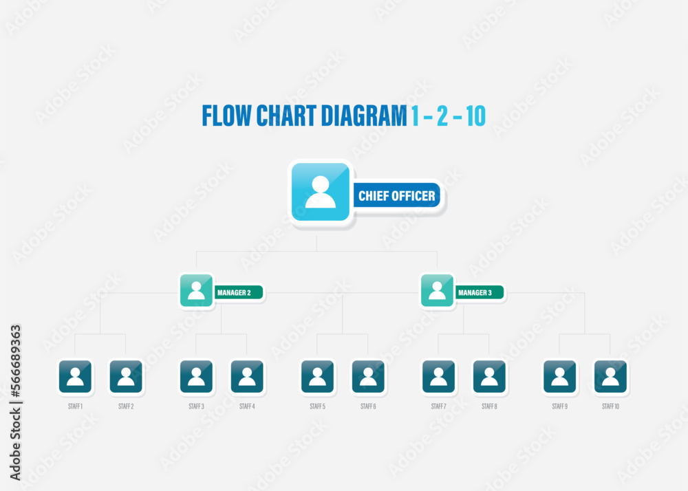Corporate organization chart with business people icons. Vector ...
