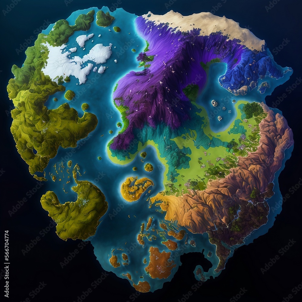 Game Map RTS Style Concept Top Down Rendering, Generative Ai ...