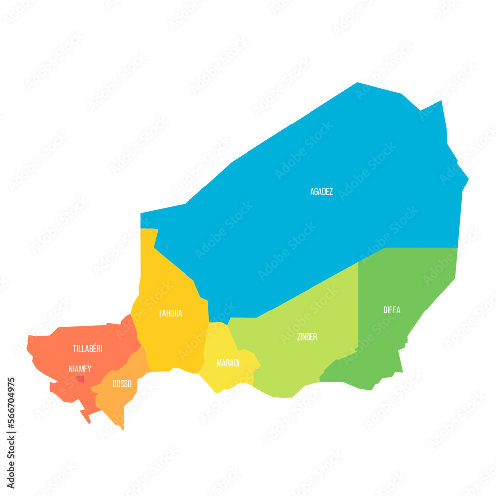 Niger political map of administrative divisions Stock Vector | Adobe Stock