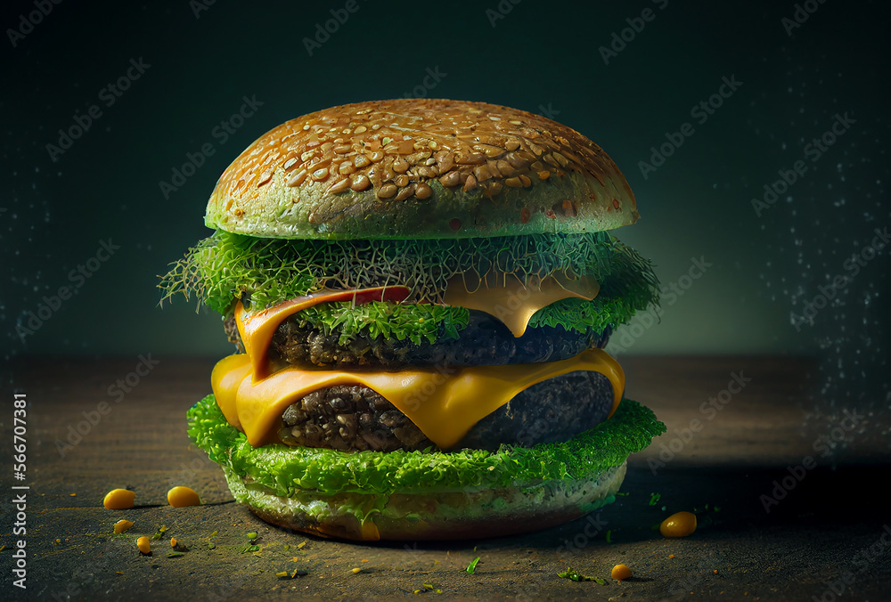 Mold Burger, Cheeseburger AI Generative Illustration. Silicone Mold ...