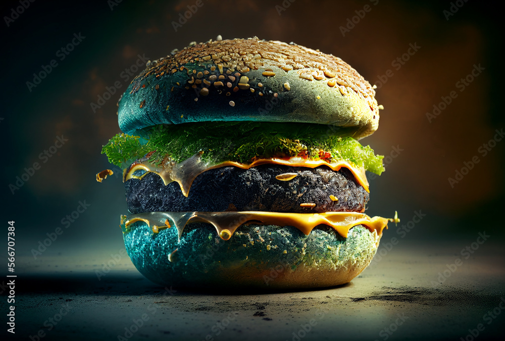 Mold Burger, Cheeseburger AI Generative Illustration. Silicone Mold ...