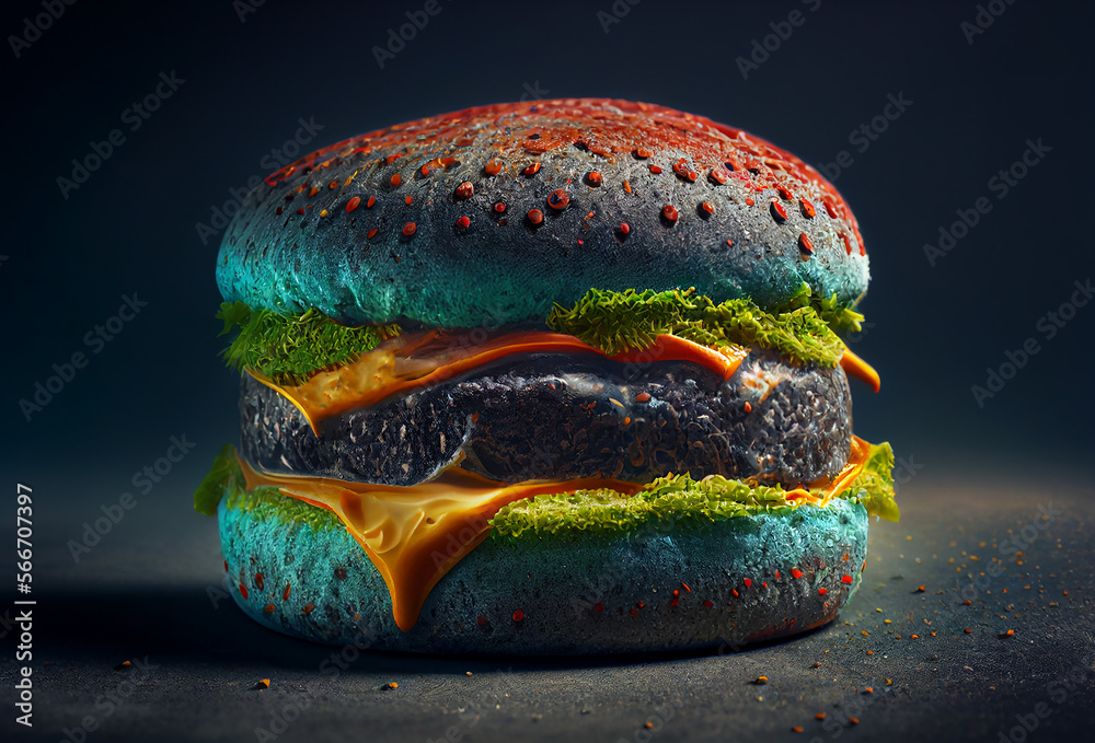 Mold Burger, Cheeseburger AI Generative Illustration. Silicone Mold ...