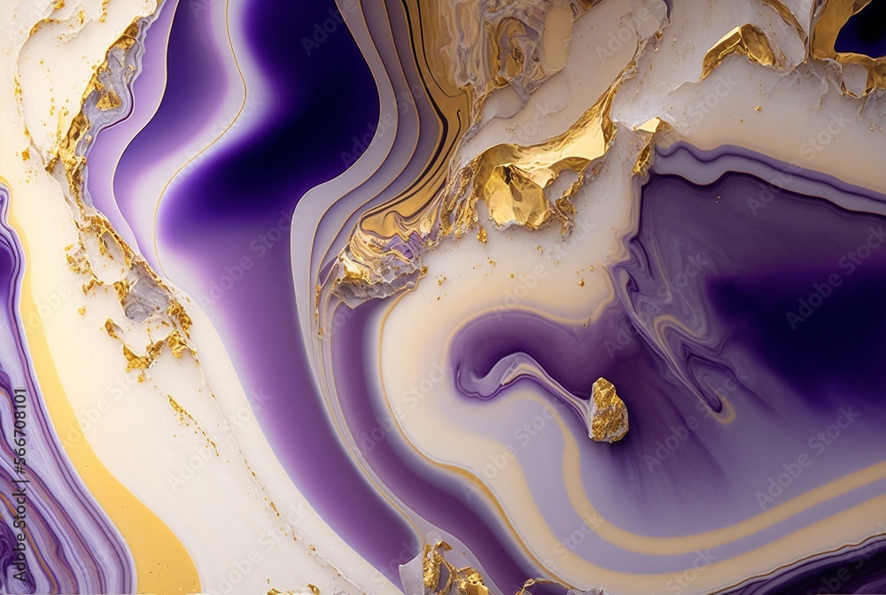 Violet and gold marble texture background. AI generated Stock ...
