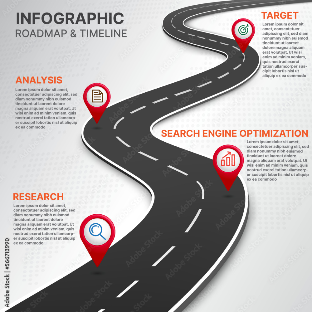 Design template, road map timeline infographic can be used for brochure ...