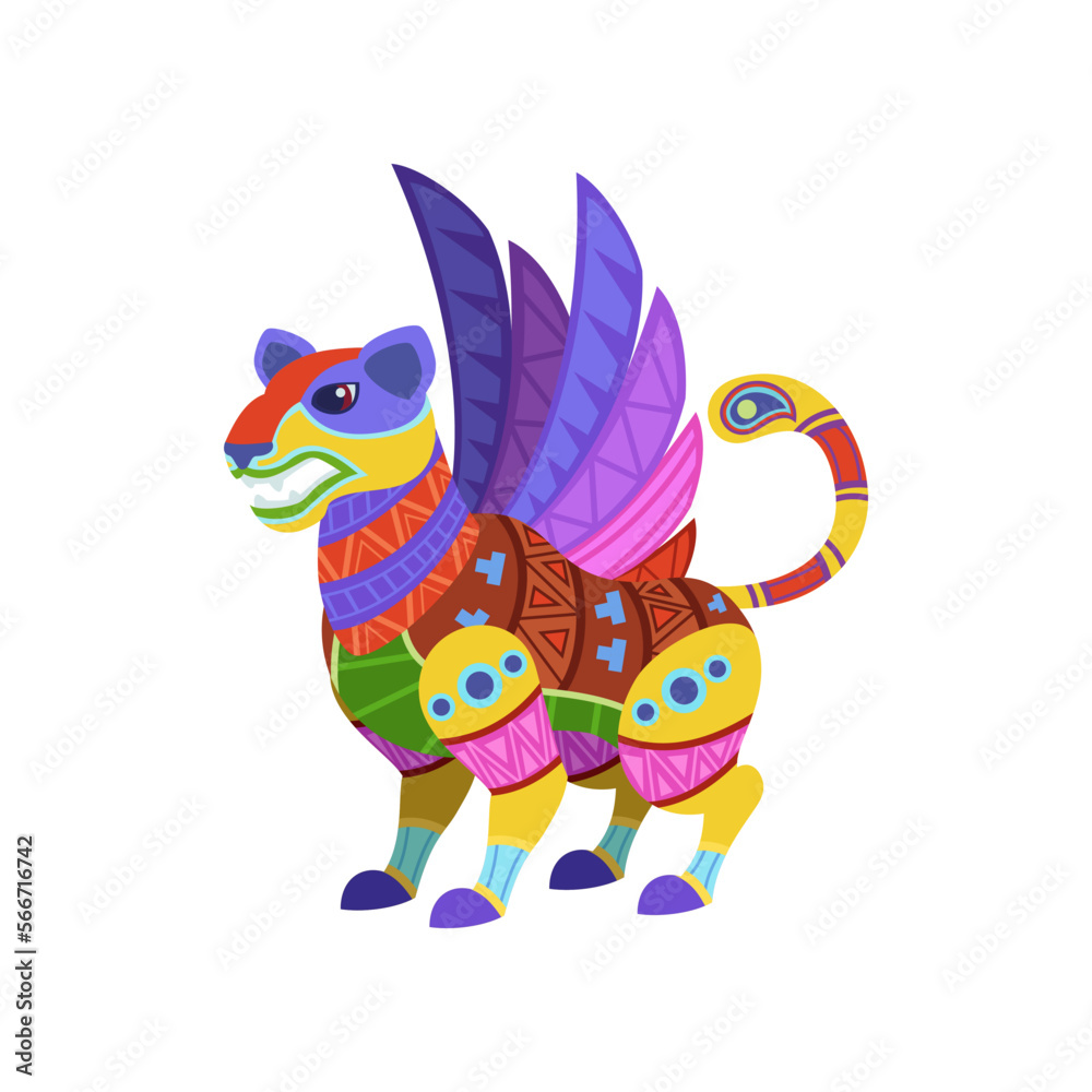 Fantastic griffon as traditional Mexican decorative element isolated on ...