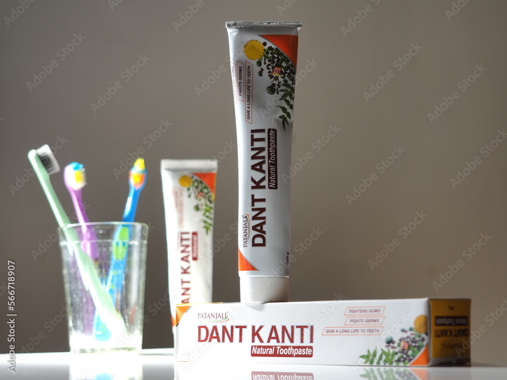 Dant Kanti toothpaste made in India. Patanjali brand packaging Stock ...