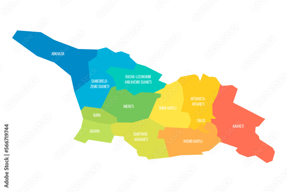 Georgia political map of administrative divisions Stock Vector | Adobe ...