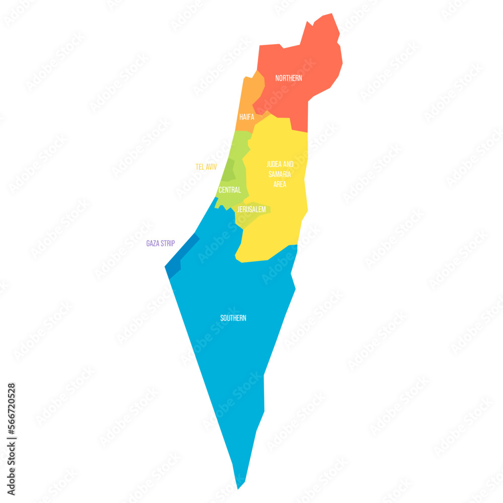 Israel political map of administrative divisions Stock Vector | Adobe Stock