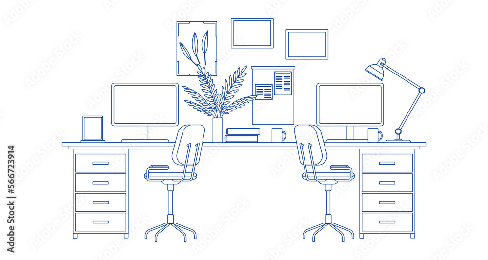 Empty Desks Clip Art Work