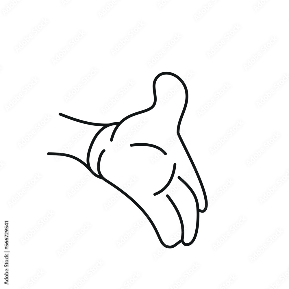 cartoon hands. Comic arms with fingers outline various gestures ...