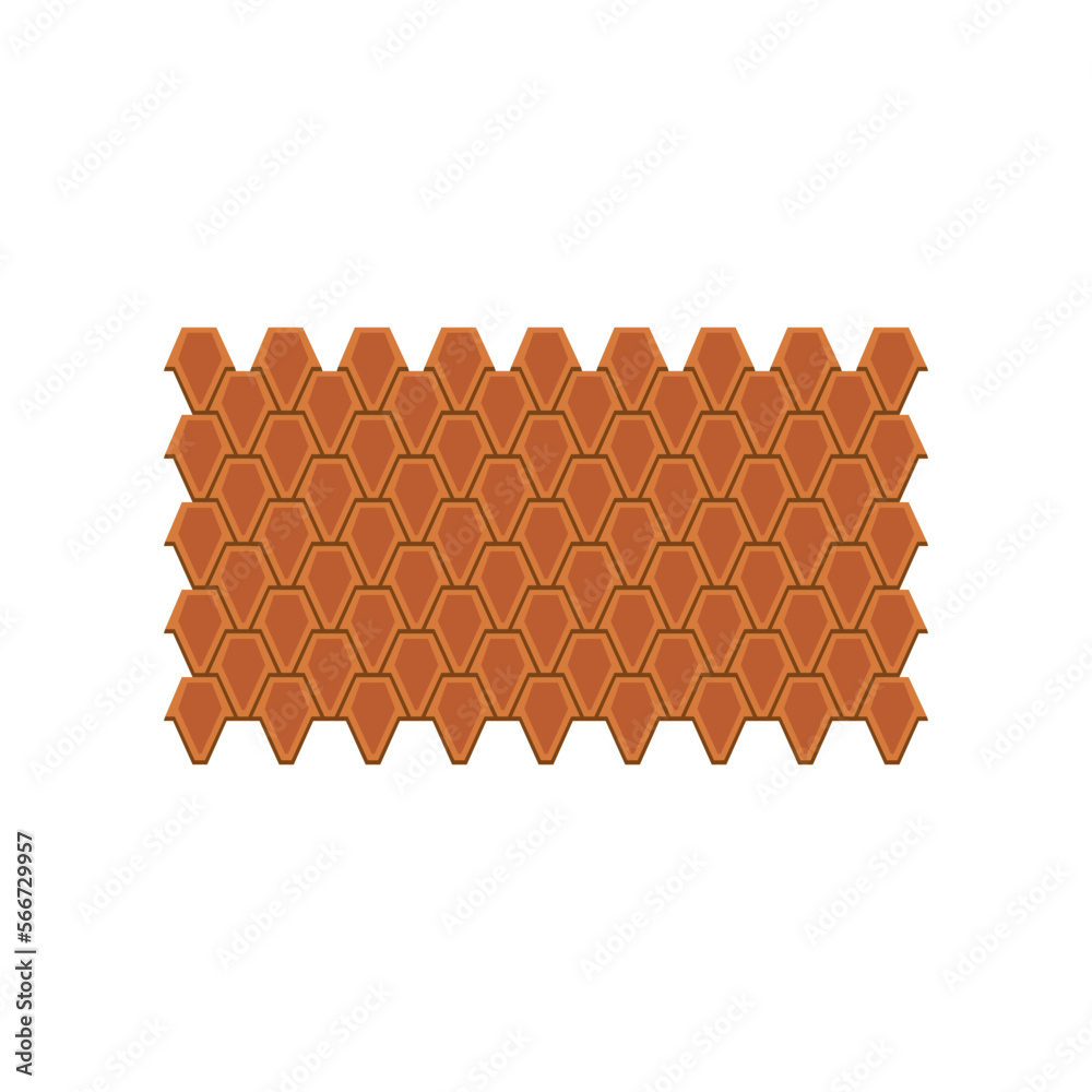 Brown metal shingles vector illustration. Cartoon drawing of metallic ...