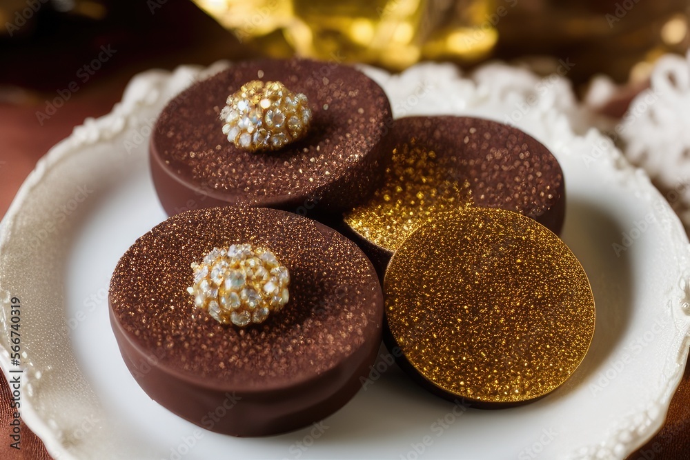 High-Resolution Image of Luxury Chocolates Scene with Gold Details ...