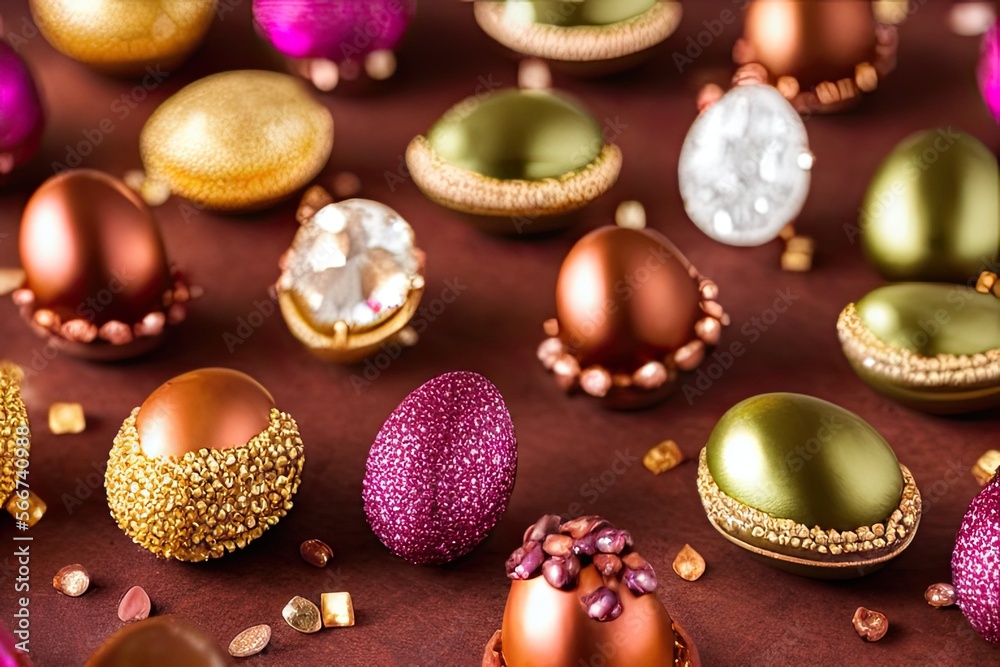 High-Resolution Image of Luxury Chocolates Scene with Gold Details ...