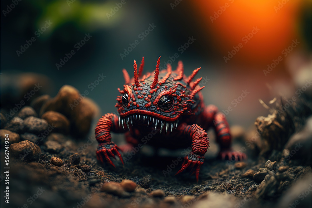 Red minion - Mini creatures series - Miniature red creature background ...