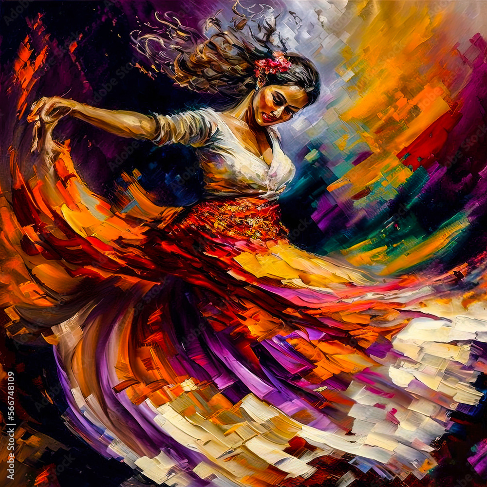 girl dancer indian painting Generative AI Beautiful Kathak Dance ...
