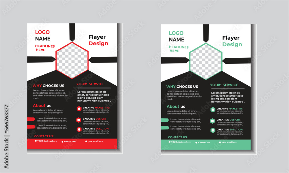 Corporate business flayer design template. Stock Vector | Adobe Stock