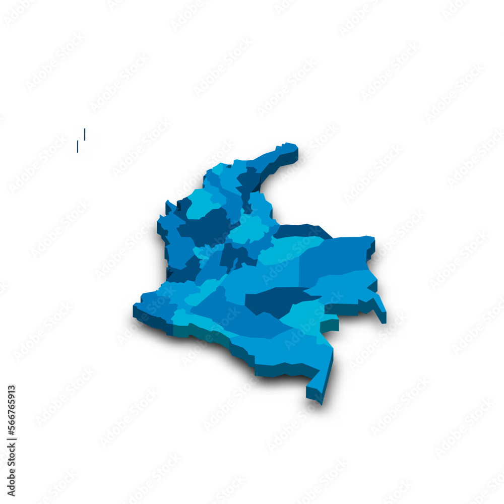 Colombia political map of administrative divisions Stock Vector | Adobe ...