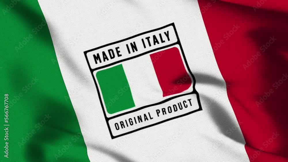 Flag of Italy with the made in italy logo.Made in Italy is a ...
