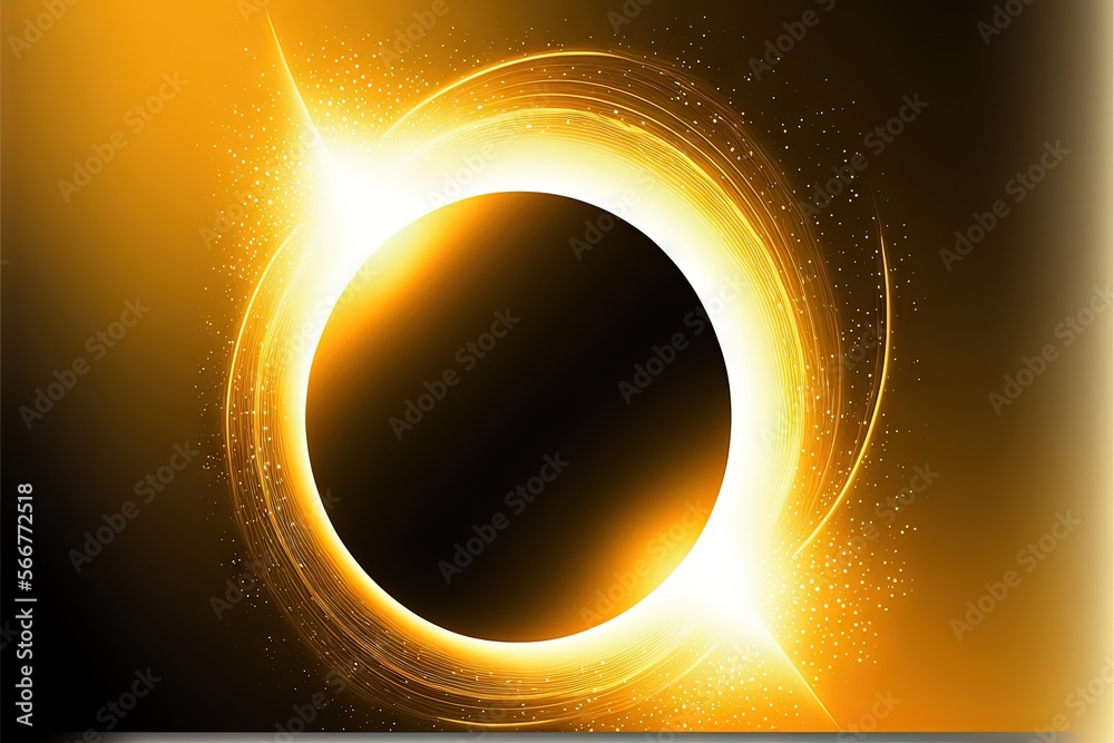 ภาพประกอบสต็อก a black hole in the sky with a bright yellow ring around ...