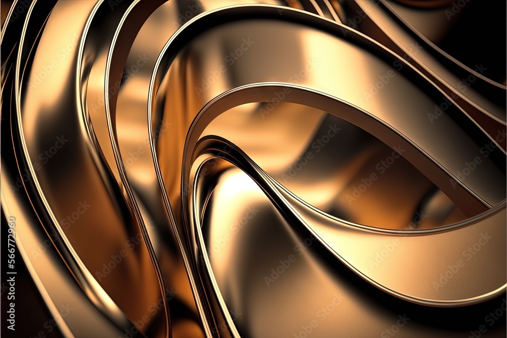 an abstract gold background with curves and curves in the middle of the ...