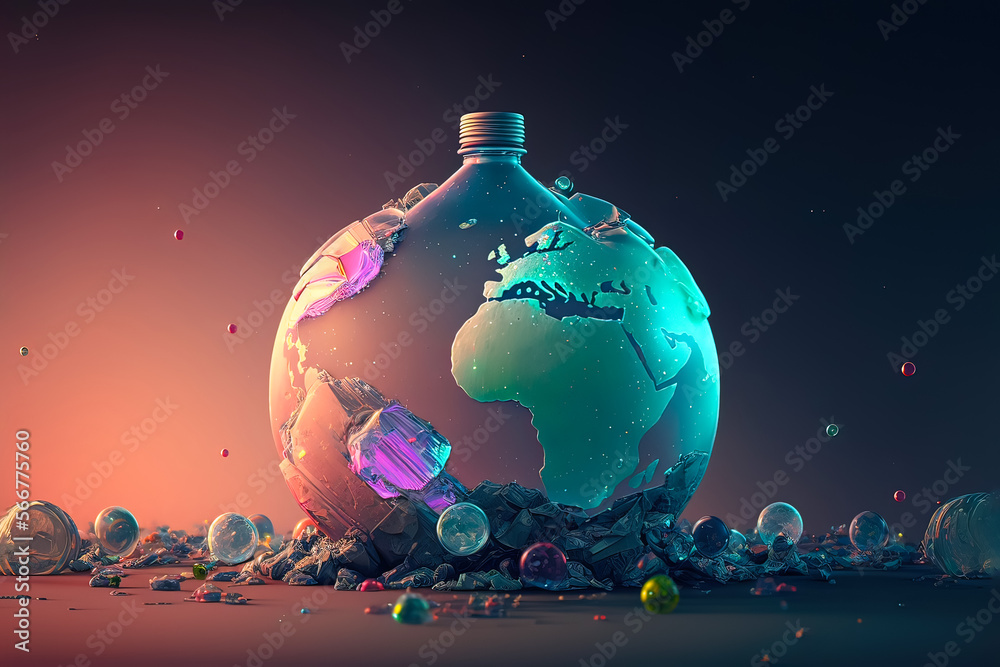 Planet Earth sinking in heavy water pollution with tons of plastic ...