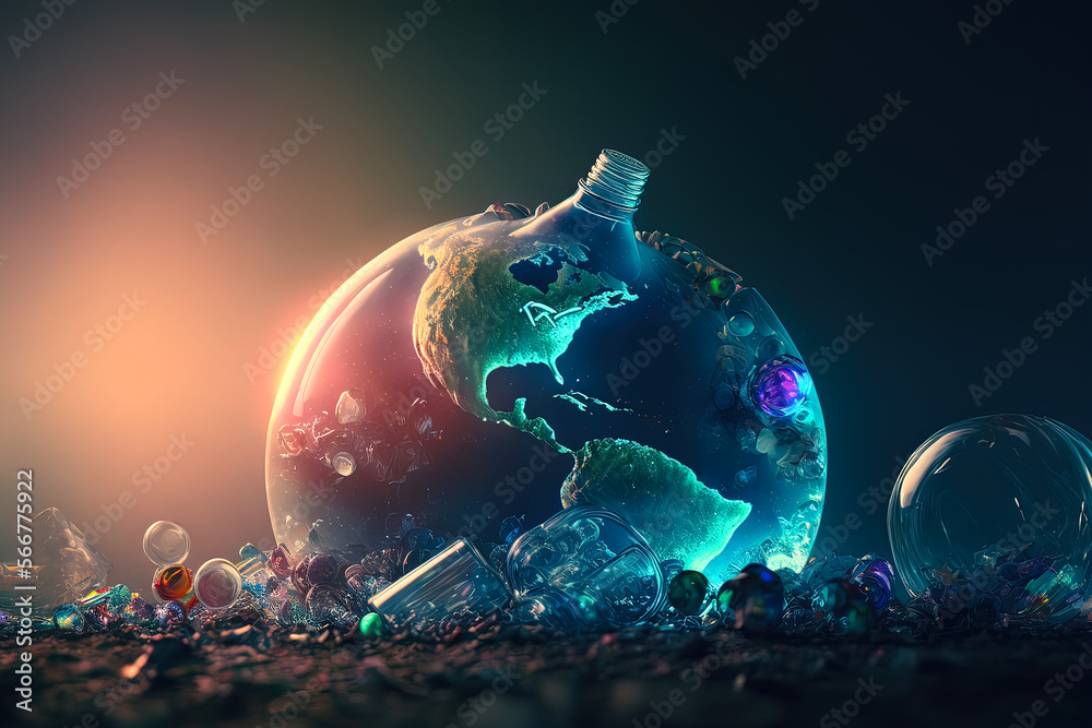 Planet Earth sinking in heavy water pollution with tons of plastic ...